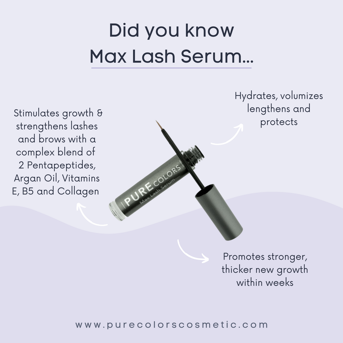 Max Lash/Brow GROWTH Serum | Pure Colors Cosmetics Inc
